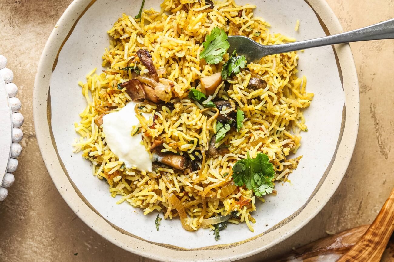Mushroom Biryani (Step-by-Step Instructions) - Home Cooking Collective