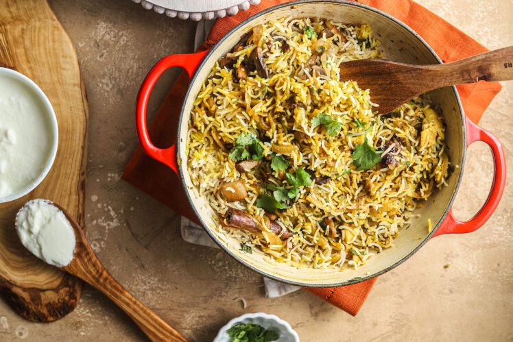 Mushroom Biryani Recipe (Step-by-Step Stovetop Instructions) - Home ...