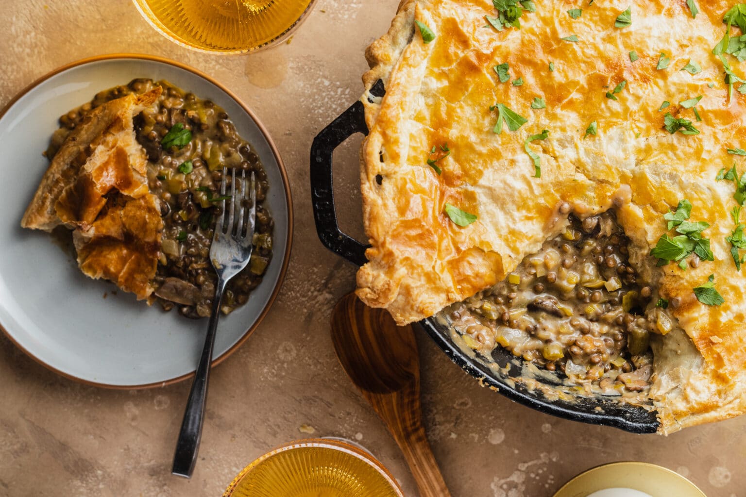 Vegetarian Lentil Pot Pie with Mushrooms and Leeks - Home Cooking ...