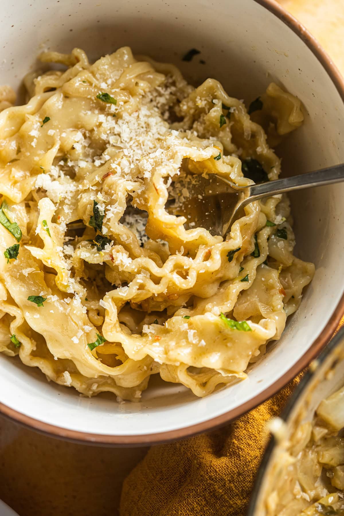 Lemony Mafaldine Pasta with Caramelized Cabbage - Home Cooking Collective