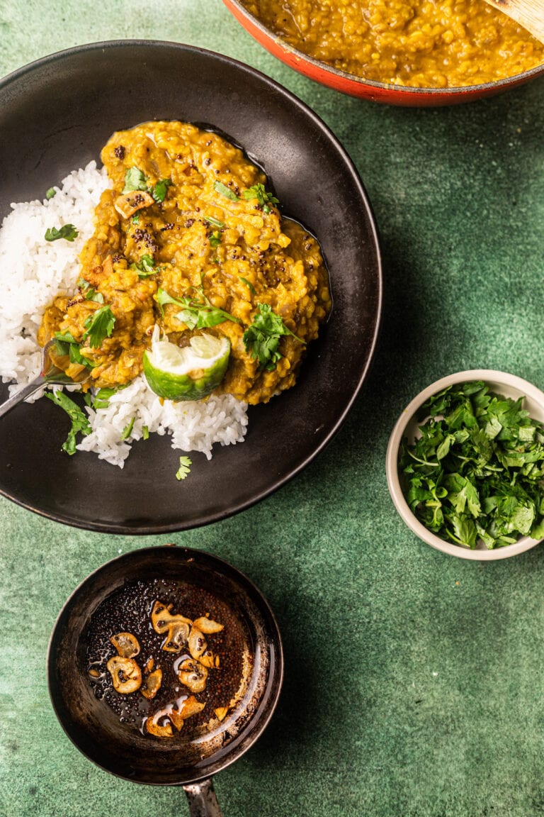 Masoor Dal Tadka Recipe (Red Lentils & Garlic Tadka) - Home Cooking ...