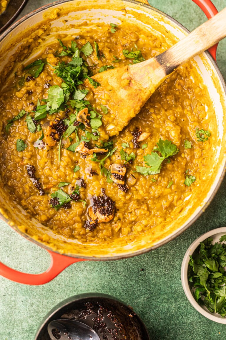 Masoor Dal Tadka Recipe (Red Lentils & Garlic Tadka) - Home Cooking ...