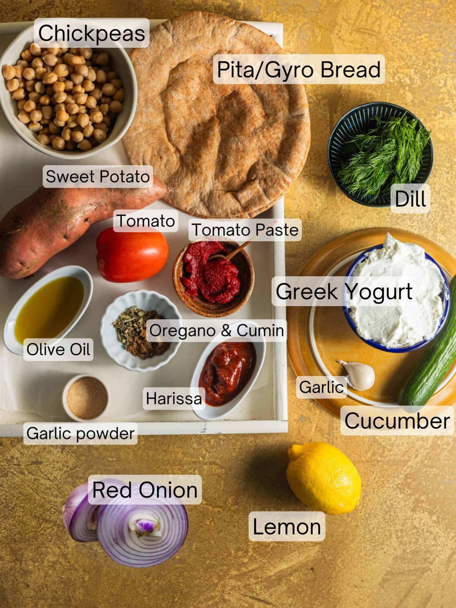 Vegetarian Gyros with Harissa Chickpeas and Tzatziki - Home Cooking ...