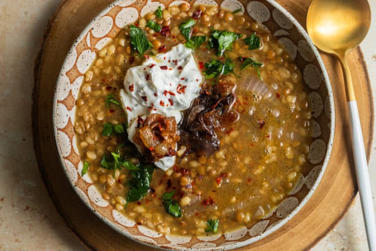 Barley Lentil Soup with Mint Yogurt and Lots of Onions - Home Cooking ...