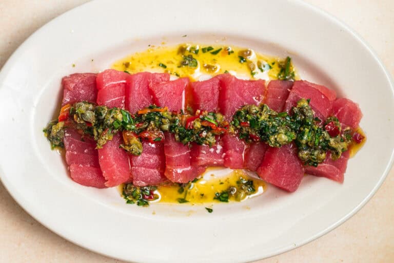Simple Tuna Crudo with Lemon Caper Dressing - Home Cooking Collective
